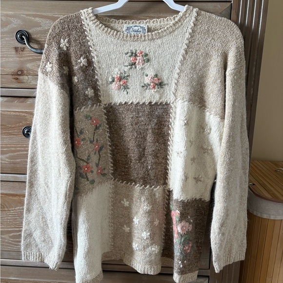 Stitches In Time | Sweaters | Vintage Floral Patchwork Cottagecore ...